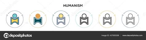 Humanism Icon Filled Thin Line Outline Stroke Style Vector Illustration