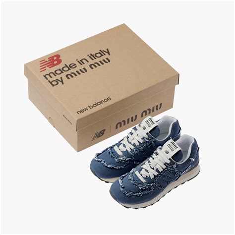 미우미우 X 뉴발란스 574 데님 스니커즈 우먼스 데님 5e765d 3f63 F0e93 New Balance 슈프라이즈