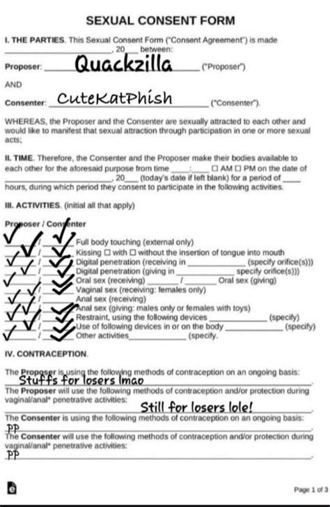 SEXUAL CONSENT FORM THE PARTIES This Sexual Consent Form Consent Agreement Is Made 20