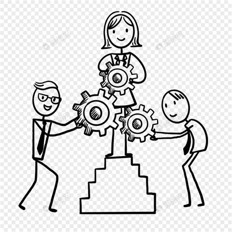 团队合作概念简笔画元素素材下载 正版素材401720453 摄图网