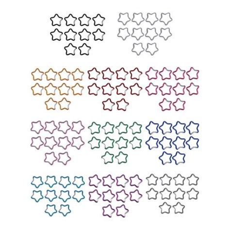 10pieces Five Pointed Star Shaped Carabiner Heavy Duty Keyring Hook