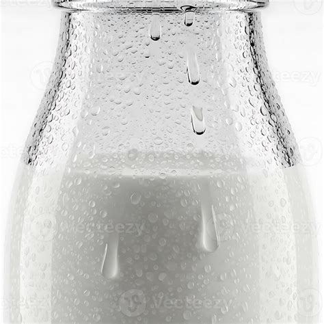 Farm Fresh Milk In A Traditional Glass Bottle Wet Look 75657293 Stock