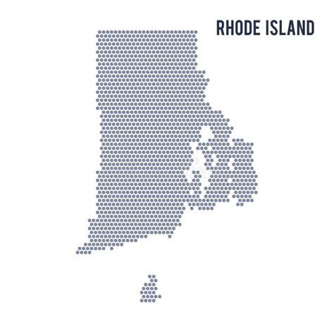 Vector Hexagon Map Of State Of Rhode Island On A White Background Stock Illustration