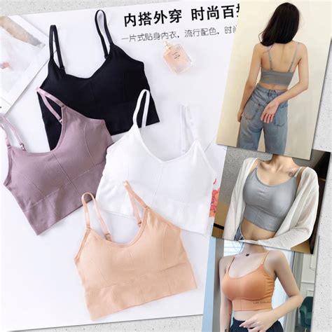 บรา สายเดี่ยว หลังเต็ม ครึ่งตัว สปอร์ตบรา เสริมฟองน้ำ ปรับสายได้ ผ้านุ่ม ระบายอากาศ เกรดพรีเมี่