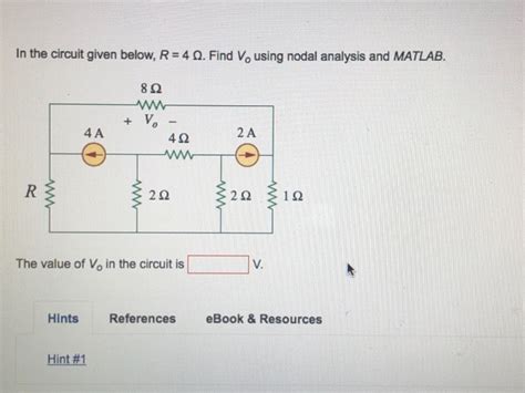 Solved In The Circuit Given Below R 4 Ω Find Vo Using