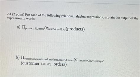 Solved Given The Following Relational Database Schema