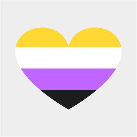 Premium Vector Vector Heart In Lgbtq Colors Four Horizontal Stripes Nonbinary Flag Colors
