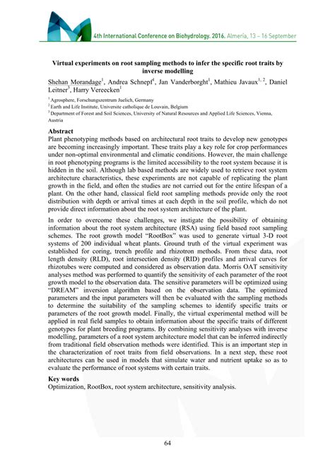 pdf virtual experiments on root sampling methods to infer the