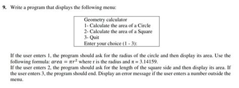 Solved Write A Program That Displays The Following Menu Chegg