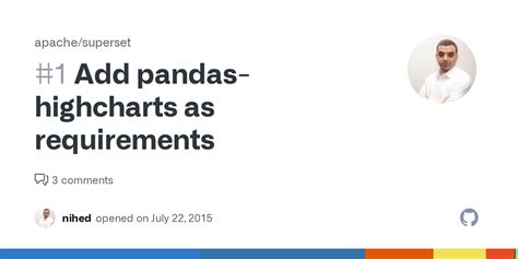 Add Pandas Highcharts As Requirements · Issue 1 · Apachesuperset · Github