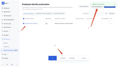 Import And Export Workflow Authing Docs