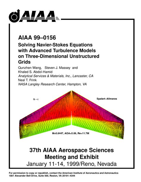PDF Solving Navier Stokes Equations With Advanced Turbulence Models On Three Dimensional