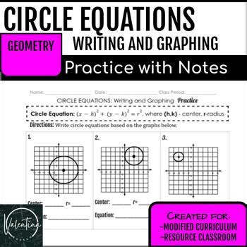 Writing And Graphing Circle Equations By Valentina Boesch TPT