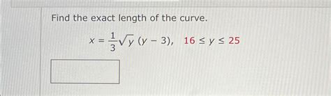 Solved Find The Exact Length Of The