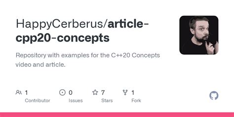 github happycerberus article cpp20 concepts repository with examples
