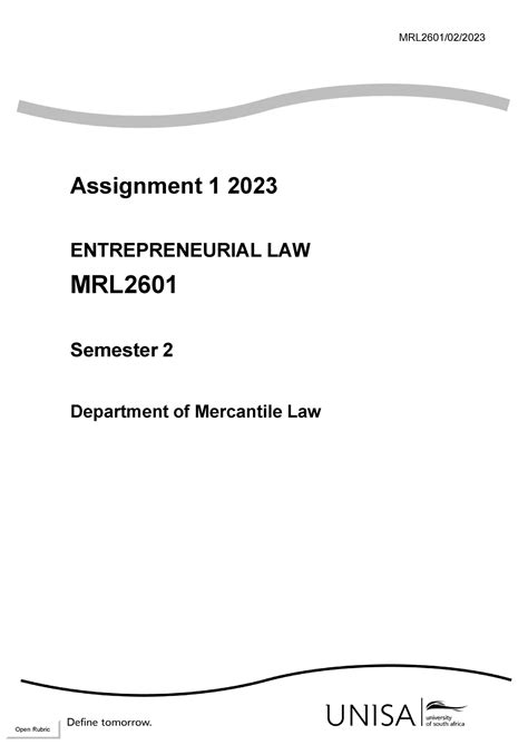 Mrl2601 2023 Semester 2 Assignment 01 230814 211148 Mrl2601 Unisa