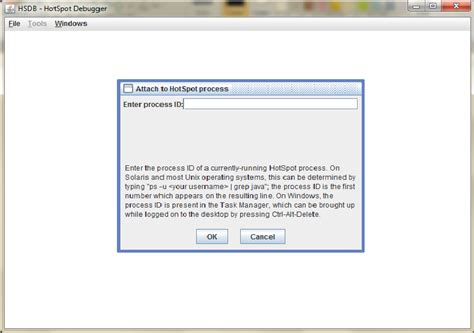 Java Unable To Connect Serviceable Agent Sunjvmhotspothsdb To