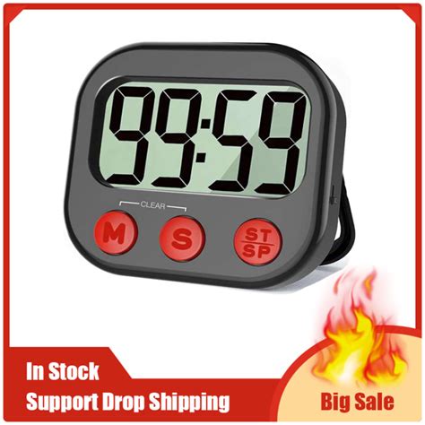Kitchen Timer Digital Visual Timer Magnetic Clock Stopwatch Countdown Timer Large Lcd Screen