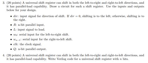 solved 3 20 points a universal shift register can shift