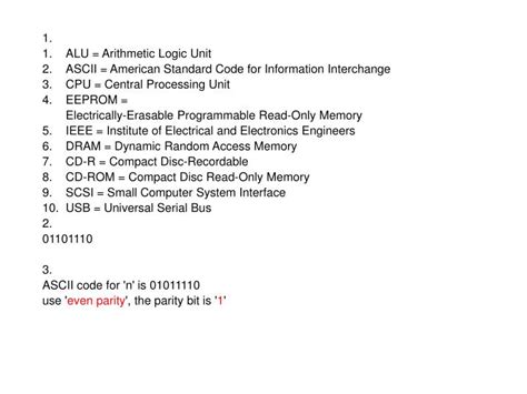 ppt 1 1 alu arithmetic logic unit 2 ascii american standard