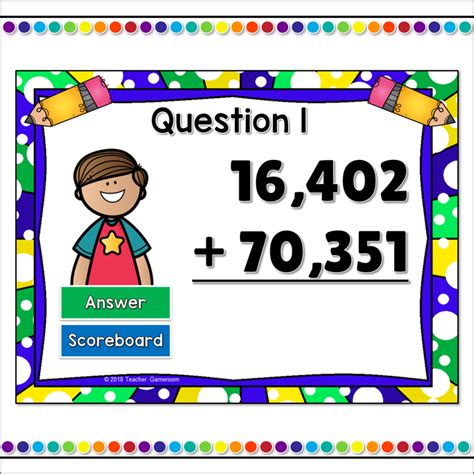 5 Digit Addition Powerpoint Game Teacher Gameroom