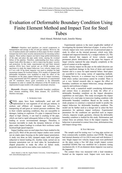 Pdf Evaluation Of Deformable Boundary Condition Using Finite Element