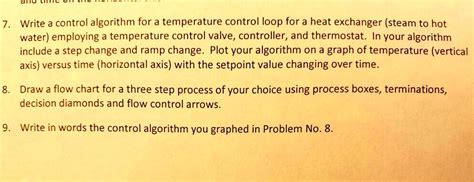 Get Answer 7 Write A Control Algorithm For A Temperature Control