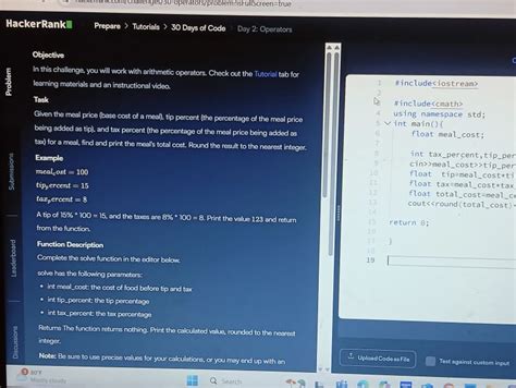 30daysofcode Learntocode Cpp Hackerrank Operators 100daysofcode Animesh Keshari