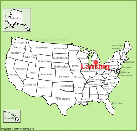 Lansing Location On The U S Map