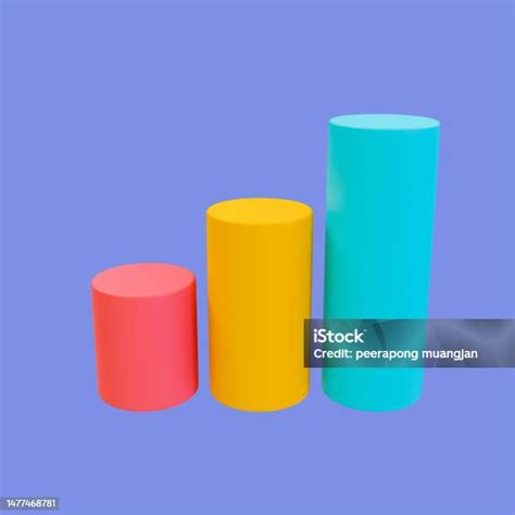 3d Blank Bar Graph Template Bar Chart Mockup Data Analysis Colorful