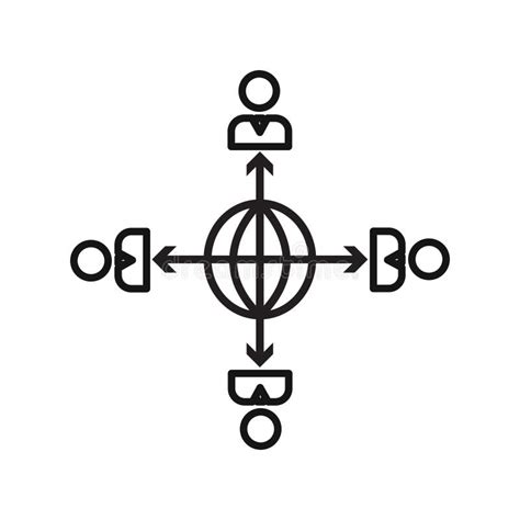 Globalization Icon Black Line Art Vector Logo Stock Vector