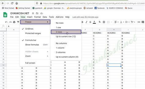 HOW TO FREEZE ROWS IN GOOGLE SHEETS GyanKosh Learning Made Easy