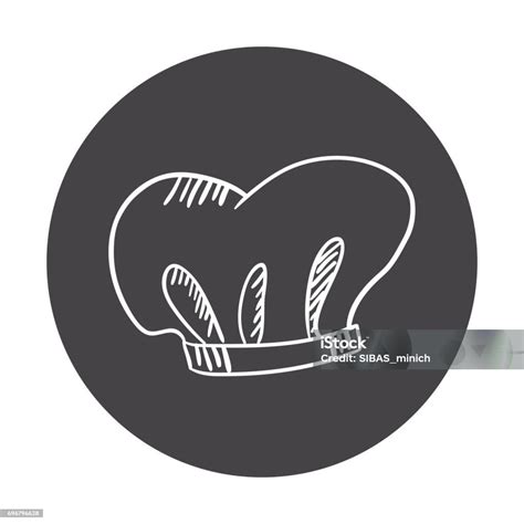 손으로 그린된 베이커리 스티커 세트입니다 칠판 분필 디자인 아이콘입니다 벡터 일러스트입니다 잘라 대 한 모자 또는 요리사의 모자