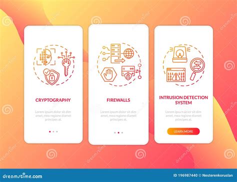 Cybersecurity Measures Onboarding Mobile App Page Screen With Concepts