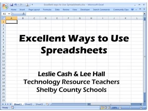 Excellent Ways To Use Spreadsheets Pdf