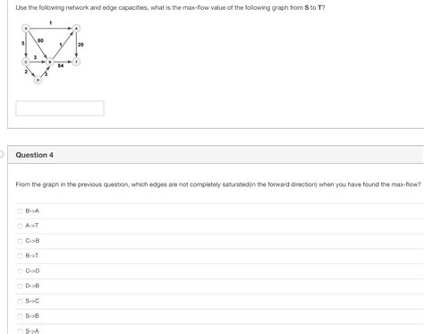 solved use the following network and edge capacities what