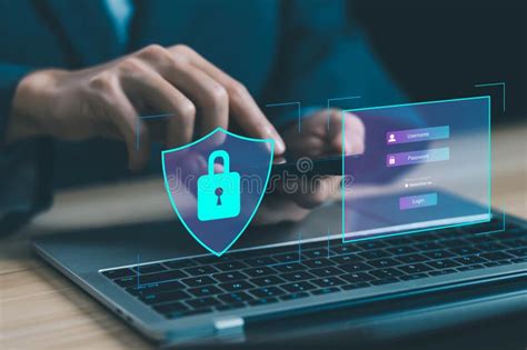 Lock Mark Cybersecurity Internet Protect Attacks From A Hacker Stock