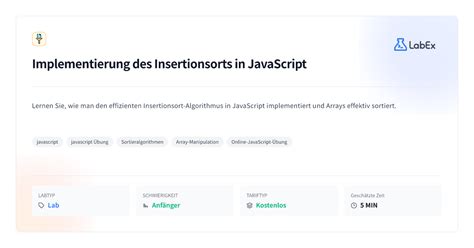 Das Insertionsort In Javascript Beherrschen Labex