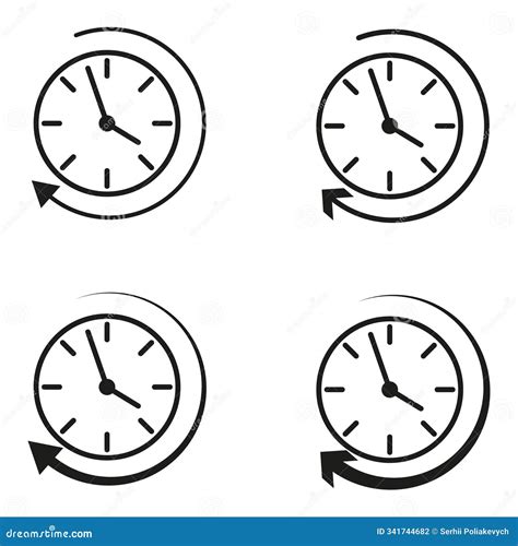 Clock With Arrow Icon Time Management Symbol Timer Vector