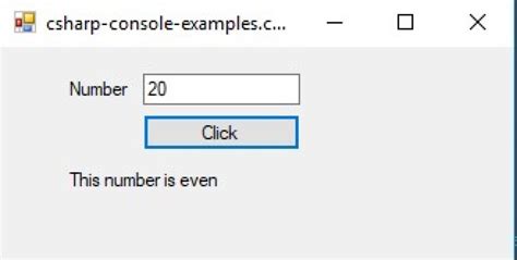 C Program To Check Whether A Number Is Even Or Odd Windows Form