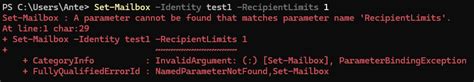 Set Mailbox A Parameter Cannot Be Found That Matches Parameter Name