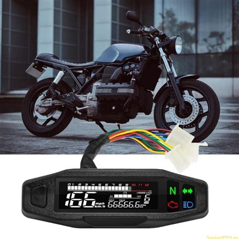 Sun Motorcycle Speedometer Oil Gauge Tachometer Universally Digital