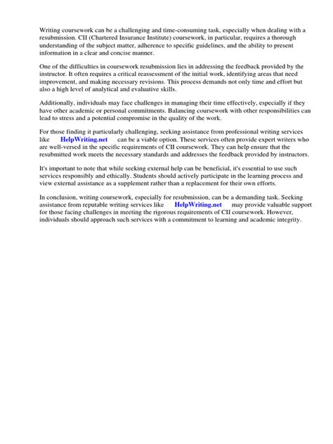 Cii Coursework Resubmission Pdf Thesis Learning