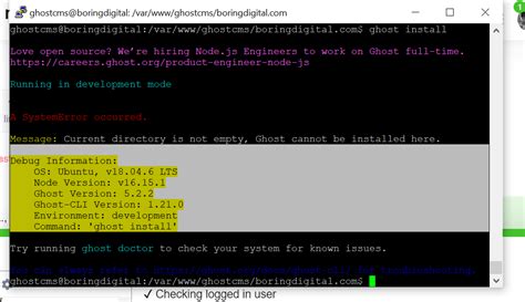 How To Install Ghost Cms On My Vps Developer Help Ghost Forum