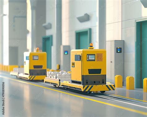 Automated Guided Vehicles Agvs Are Used To Transport Materials Around A Warehouse Or Factory