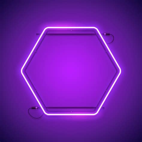 Premium Vector Hexagonal Purple Neon Frame