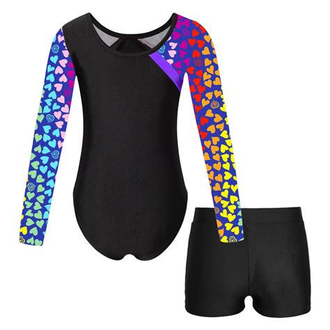 Деца Момичета Балетни танцови комплекти Спортна гимнастика Тренировъчни екипи Трико с дълъг