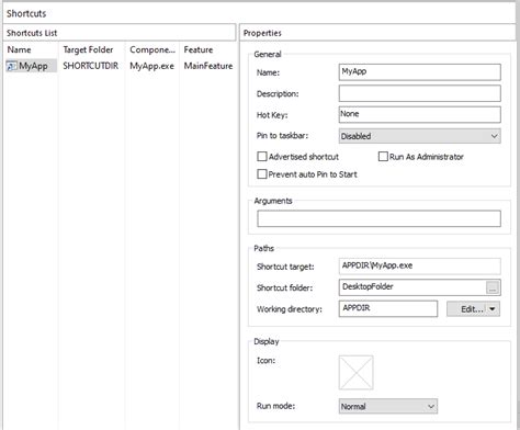 how to handle desktop shortcuts through msix packages