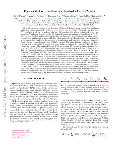 pdf phases and phase transitions in a dimerized spin mathbf{ frac{1