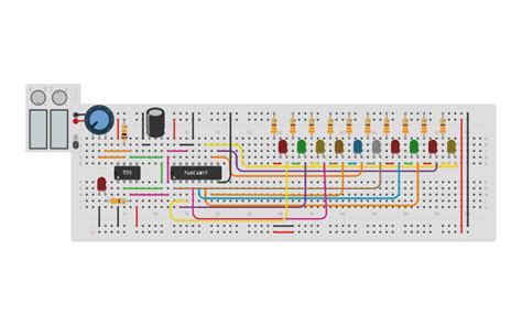 Circuit Design Led Chaser Tinkercad